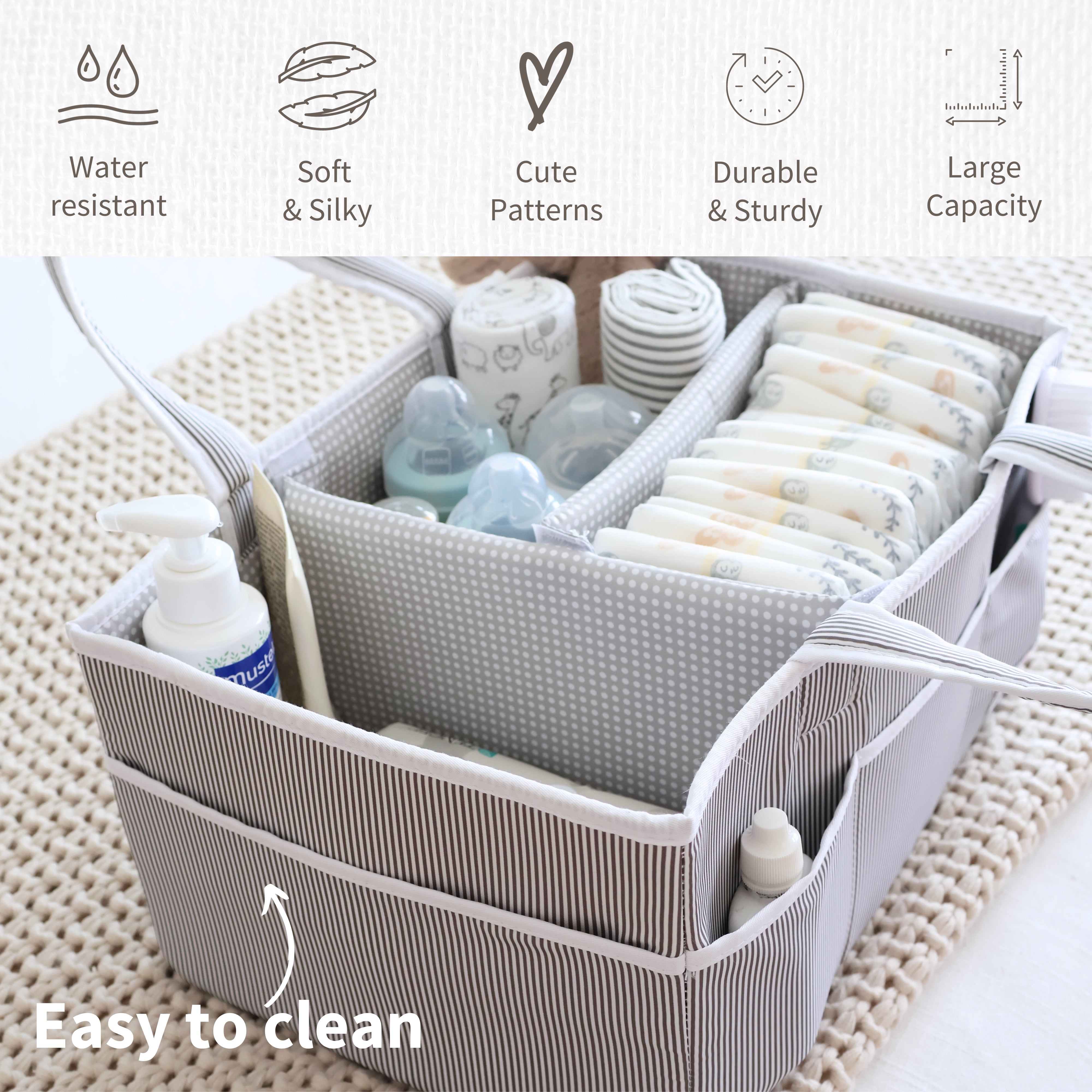 Baby Diaper Caddy Organizer - Gray – Lily Miles Store